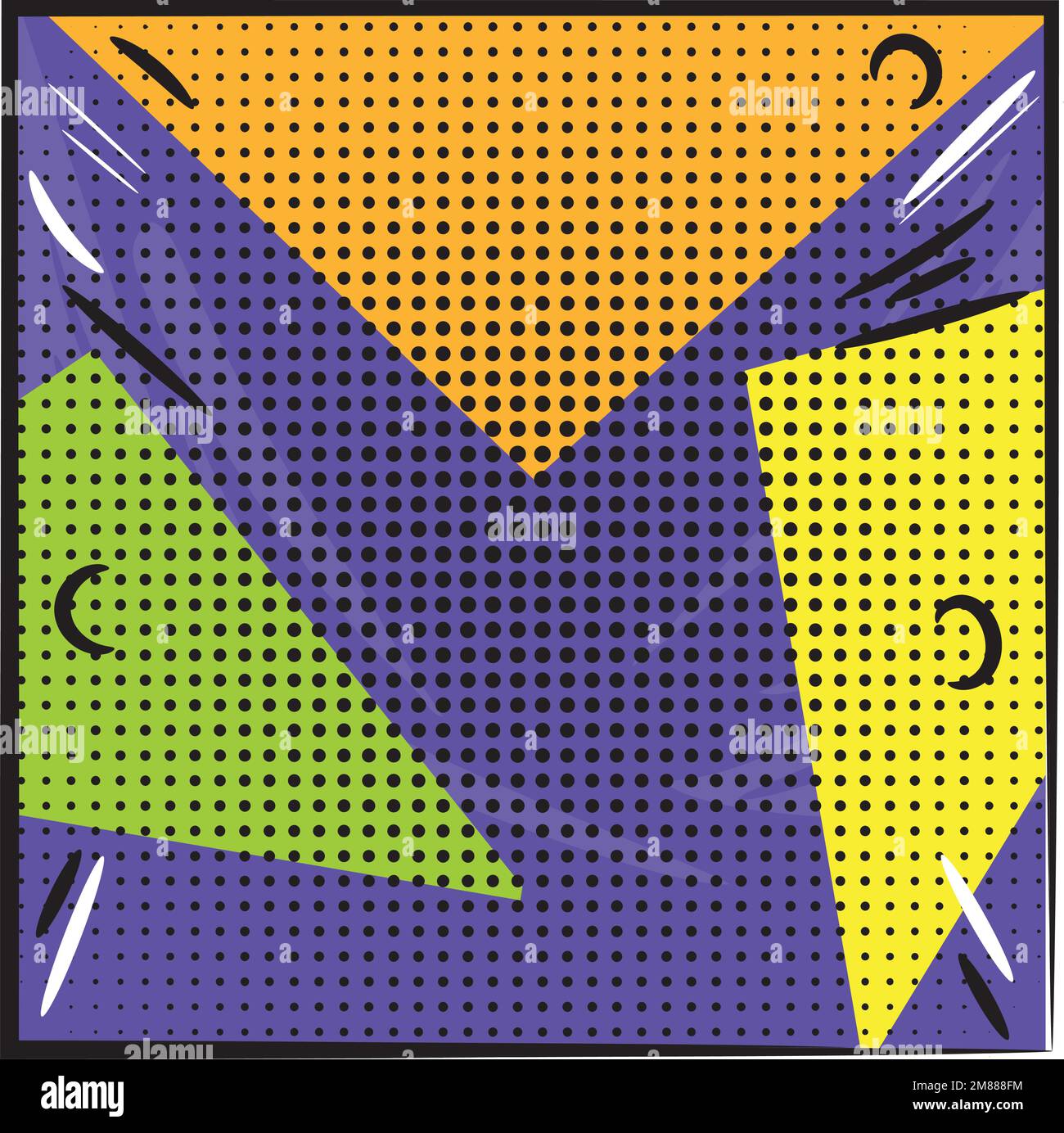 Colored empty comic page with halftone effect Vector Stock Vector Image ...