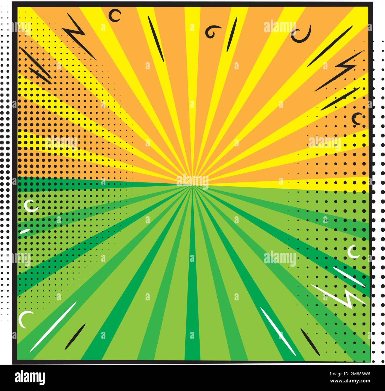 Colored empty comic page with halftone effect Vector Stock Vector Image ...