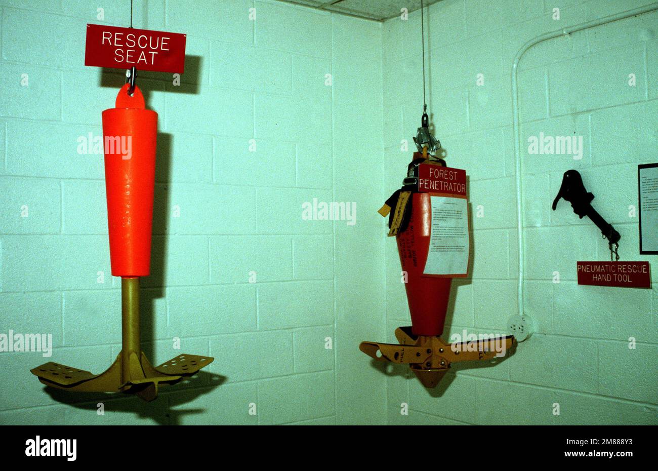 A rescue seat, a forest penetrator and a pneumatic rescue hand tool are ...