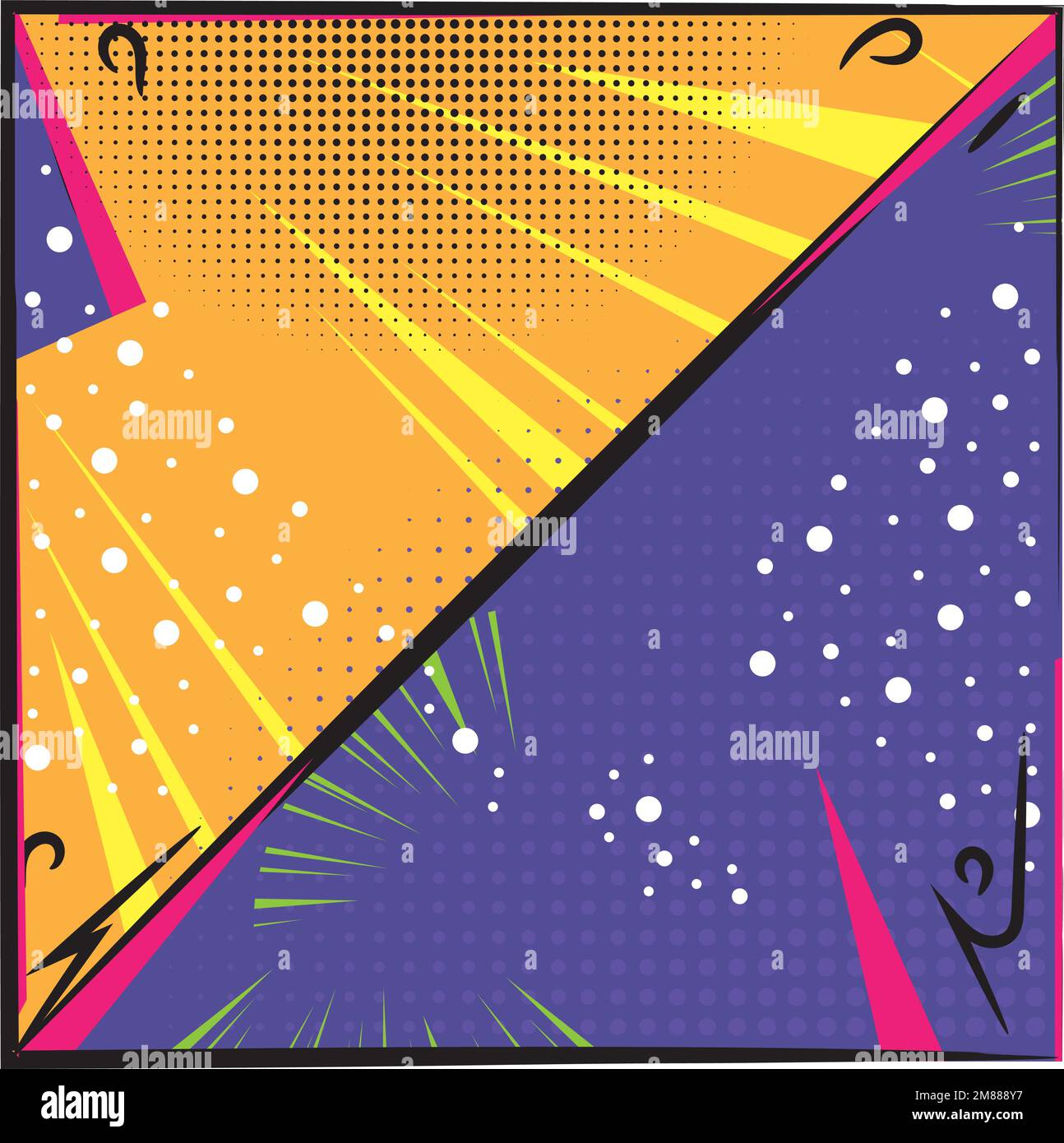 Colored empty comic page with halftone effect Vector Stock Vector Image ...