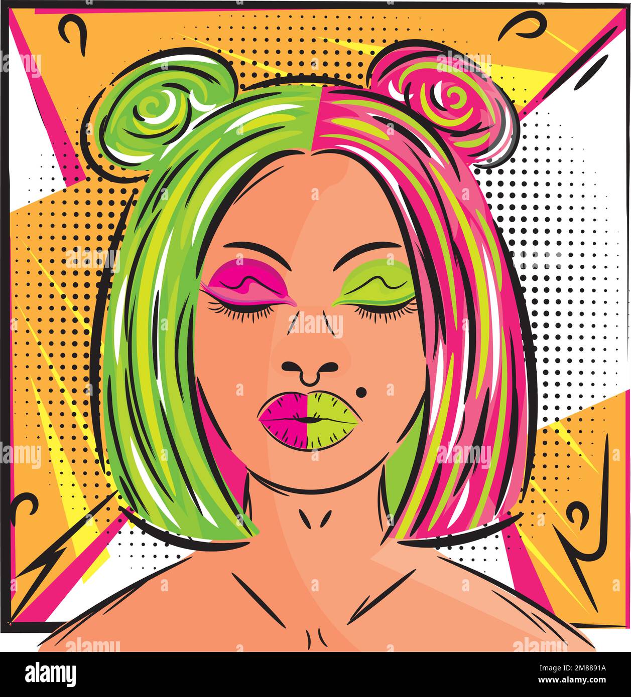 Modern girl character on comic page Vector Stock Vector Image & Art - Alamy