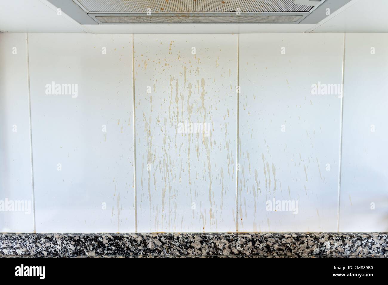 Dirty on ceramic wall in kitchen Stock Photo - Alamy