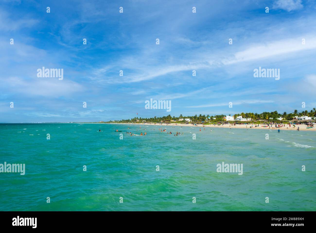 The beautiful beach of Sisal in Yucatan, Mexico Stock Photo - Alamy