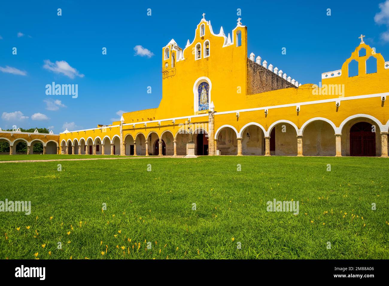 The San Antonio franciscan monastery at the city of Izamal in Yucatan ...