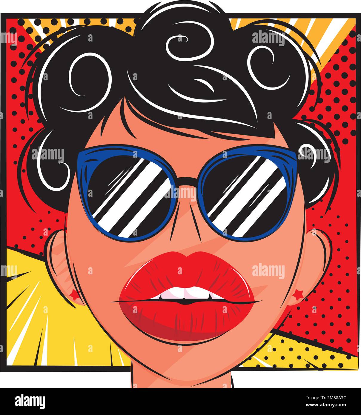 Happy girl character pop art comic page Vector Stock Vector Image & Art ...