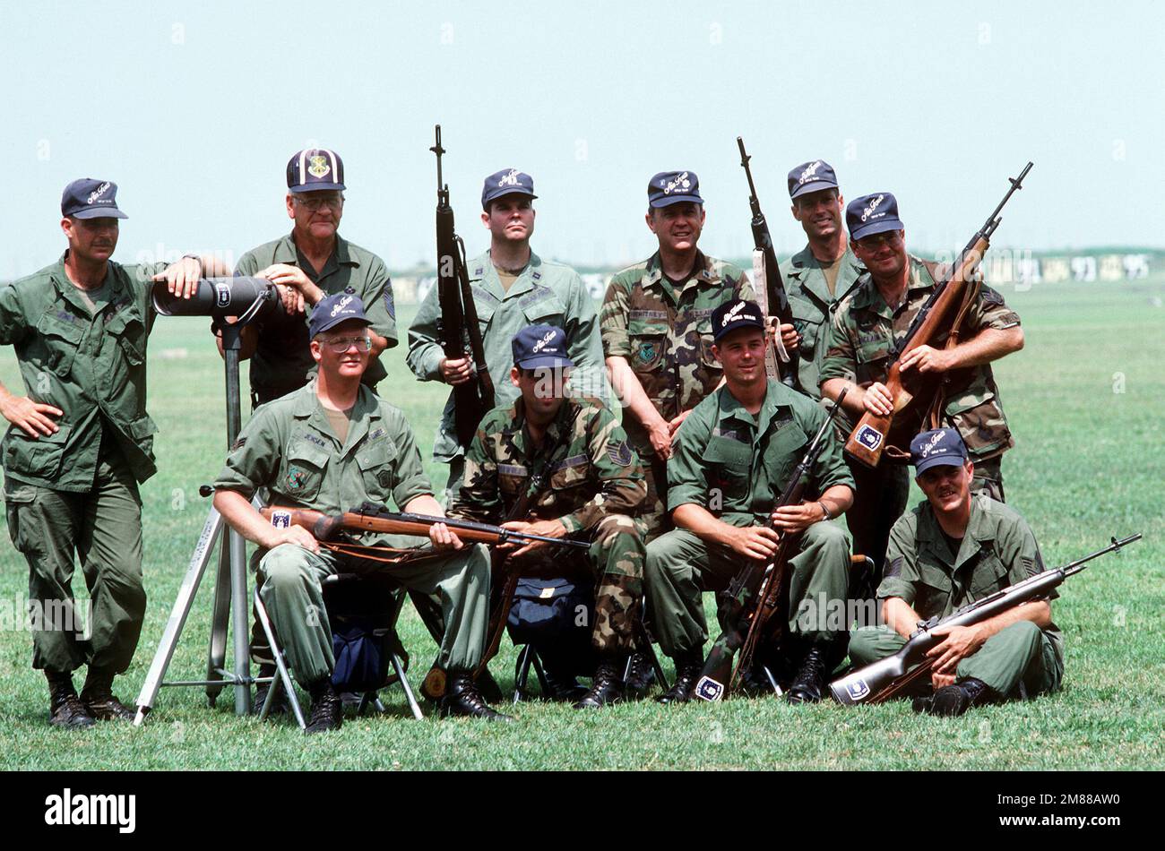 Members of the Air Force Shooting Team pose for a group photo at the ...