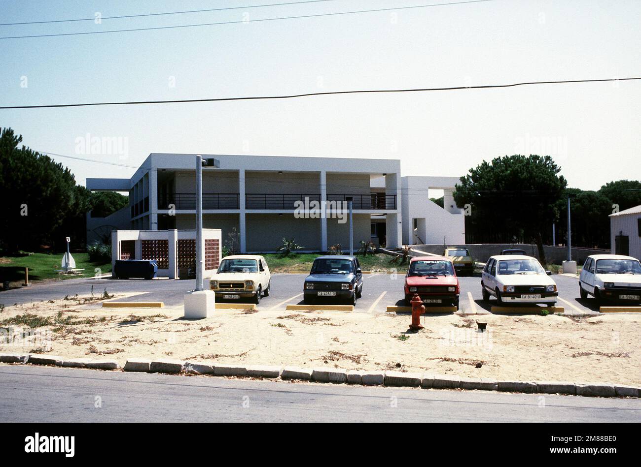 A view of the chief petty officer barracks used by Naval Mobile ...