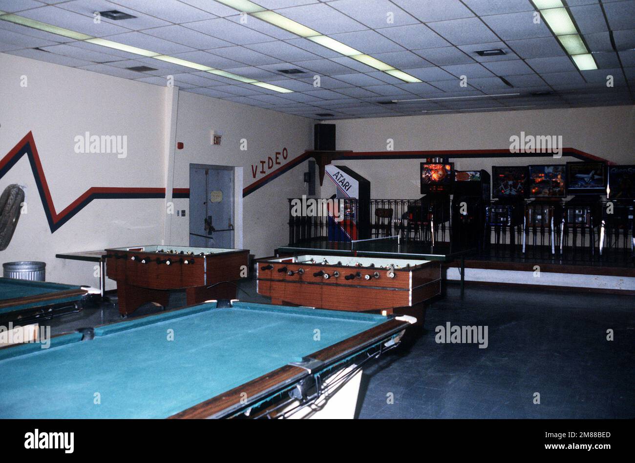 A view of the game room used by Naval Mobile Construction Battalion 40 ...