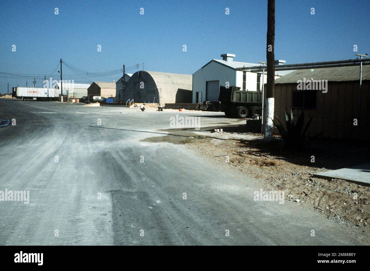 A view of the Camp Mitchell main road, facing the Naval Mobile ...
