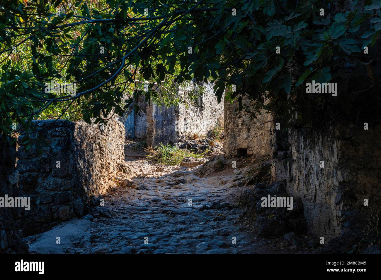 The old Greek Ghost town of Kayakoy near Fethiye in Turkey Stock Photo ...