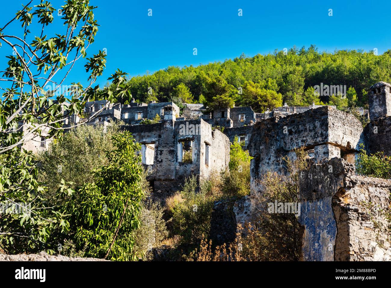 The old Greek Ghost town of Kayakoy near Fethiye in Turkey Stock Photo ...