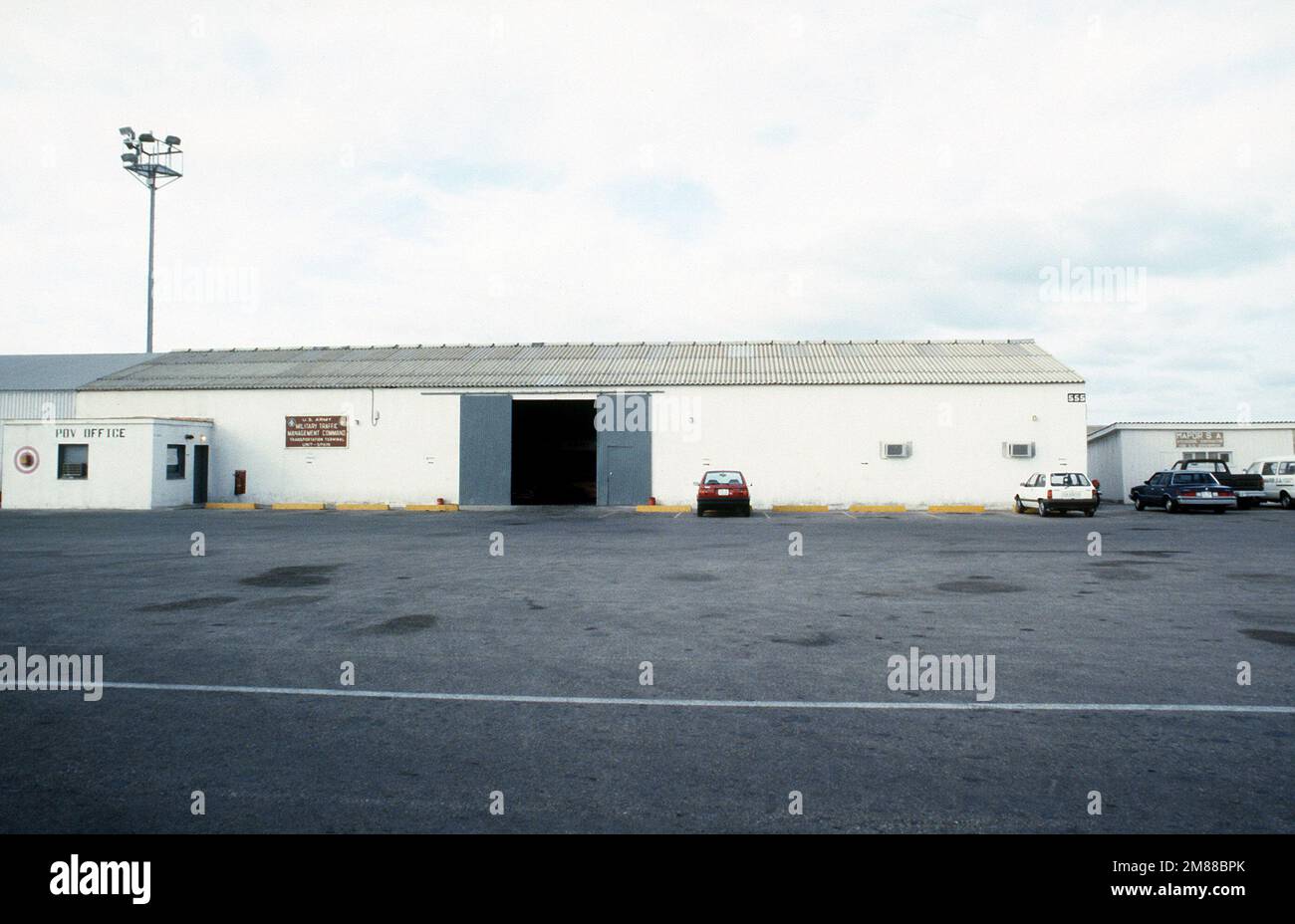 A front view of Building 555 of the Military Traffic Management Command ...