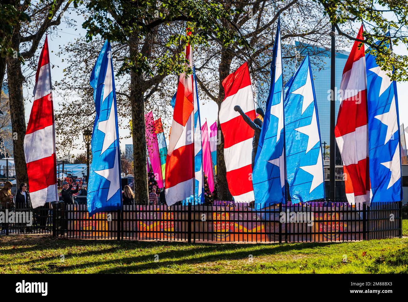 Famous Rocky Balboa statue; Philadelphia Museum of Art; Philadelphia ...