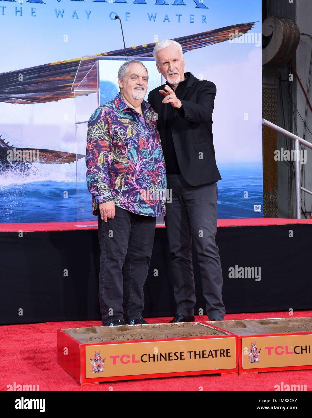 12 January 2023 - Hollywood, California - Jon Landau and James Cameron ...