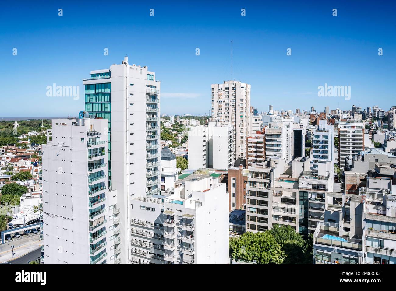 View of Buenos Aires from above. Cityscape architecture, houses and ...