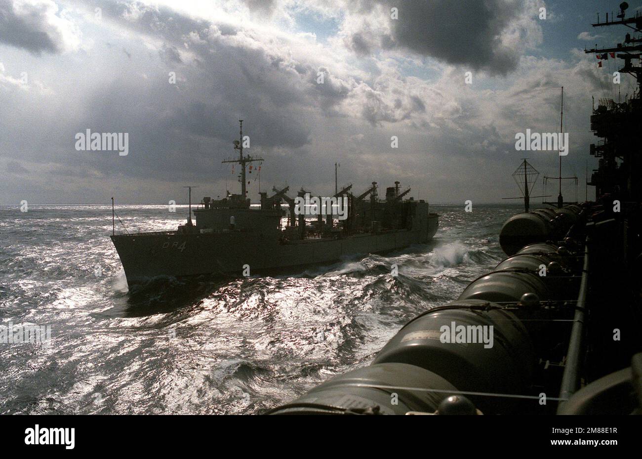 A port bow view of the replenishment oiler USS SAVANNAH (AOR-4 ...
