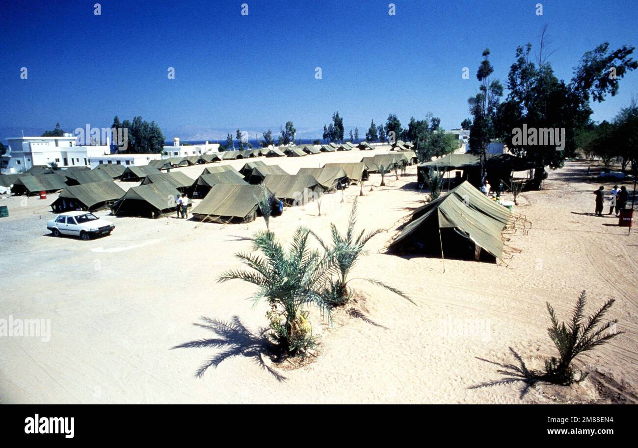 An overall view of the US base camp during SHADOW HAWK, the segment of ...
