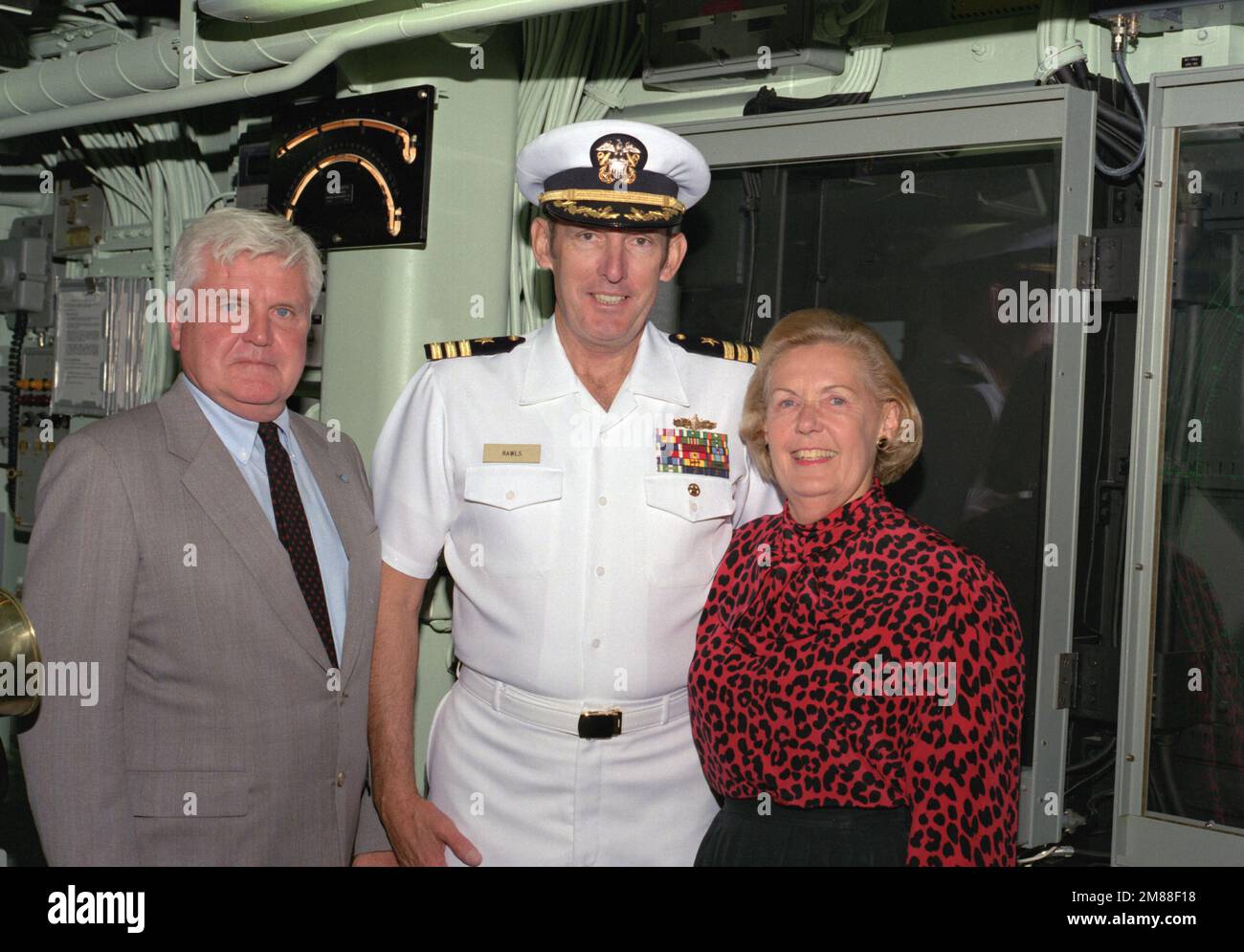 Retired VADM James B. Stockdale, left, CDR Robert W. Rawls, comanding ...