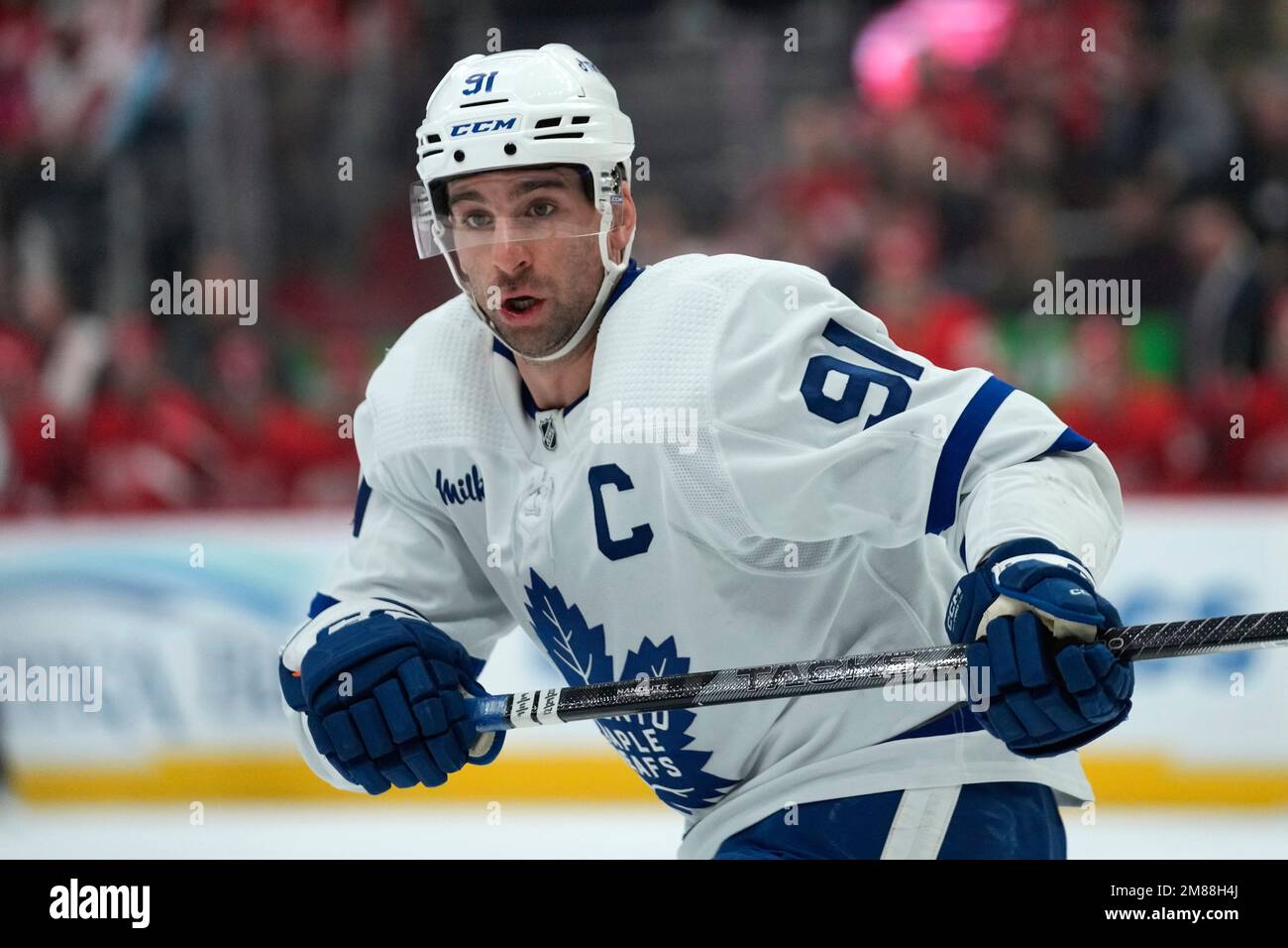 Toronto Maple Leafs center John Tavares (91) plays against the Detroit ...