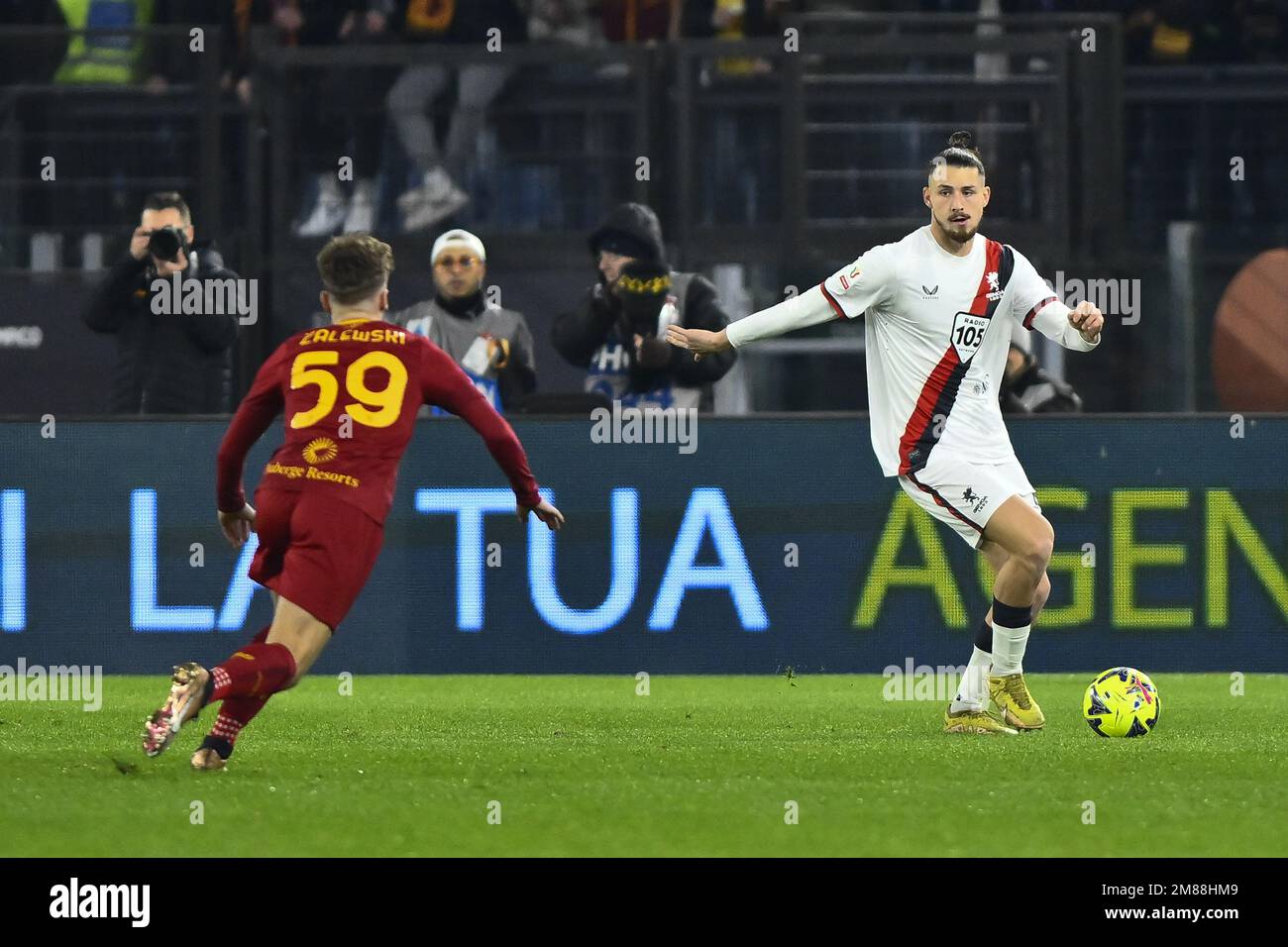 Rome, Italy. January 12, 2023, Radu Matei Dr?gu?in of Genoa CFC during ...