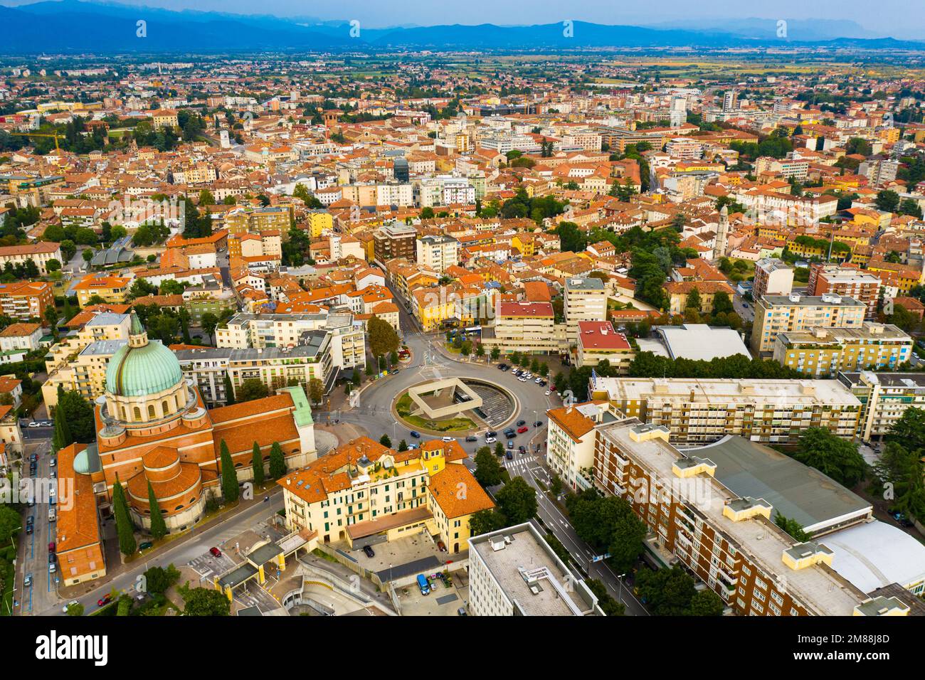 Udine City Italy Aerial View Of Palmanova, A Small Town With