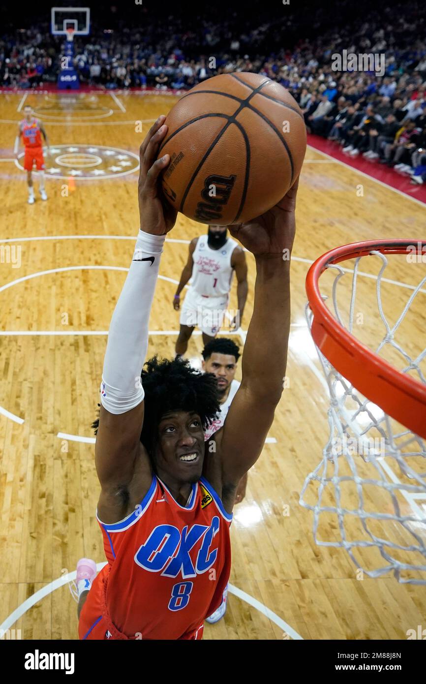 Oklahoma City Thunder's Jalen Williams goes up for a dunk during the ...