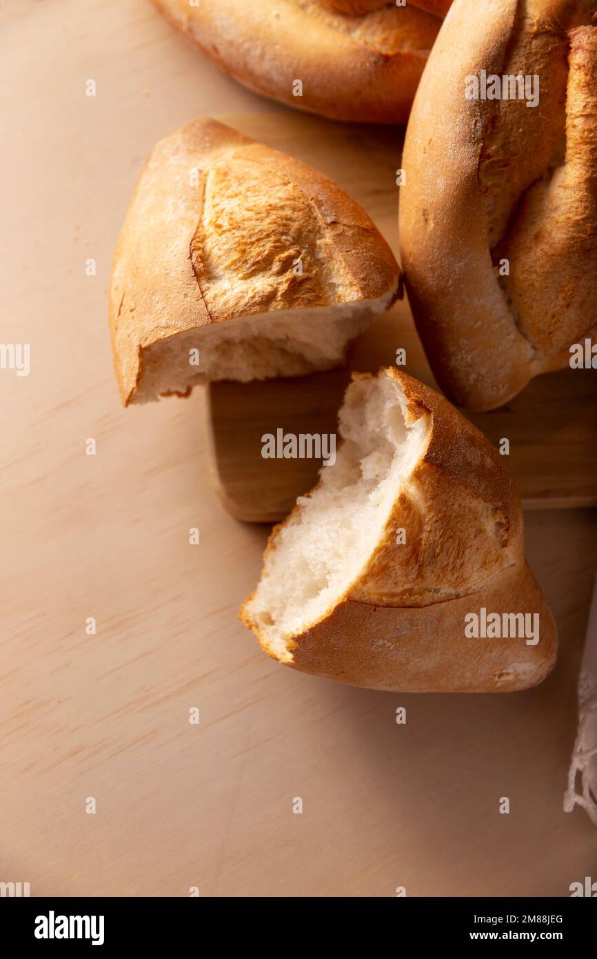 Bolillos. Traditional mexican bakery. White bread commonly used to ...