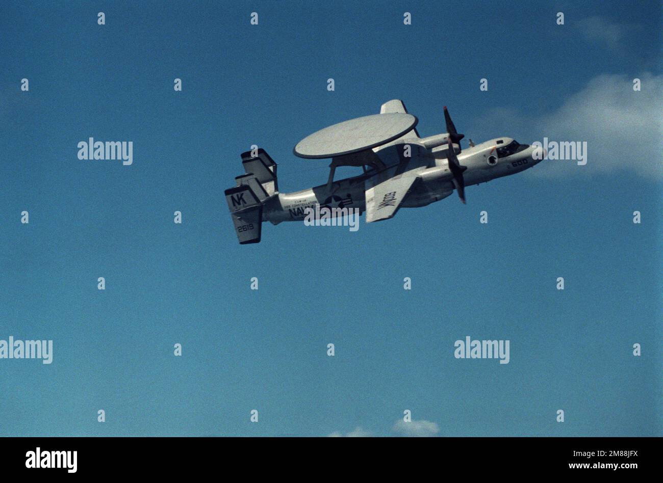 An air-to-air right side view of an Airborne Early Warning Squadron 113 ...