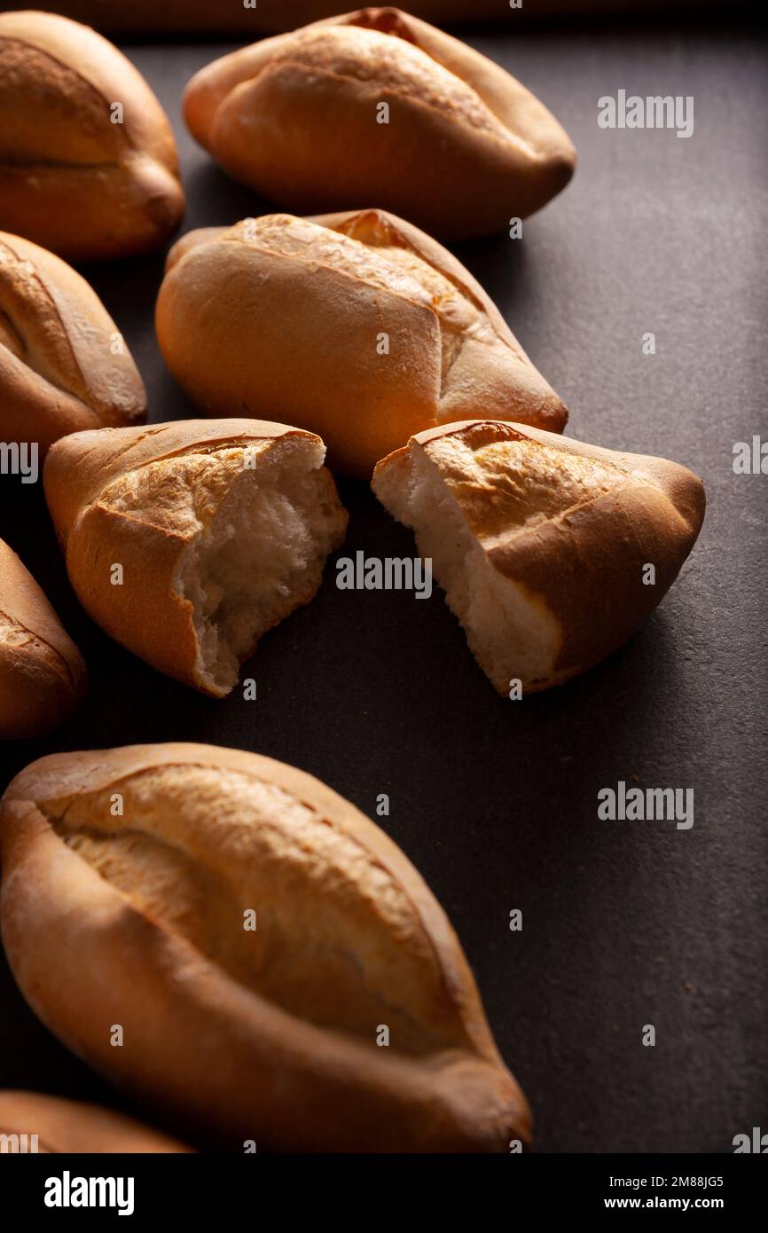 Bolillos. Traditional mexican bakery. White bread commonly used to ...