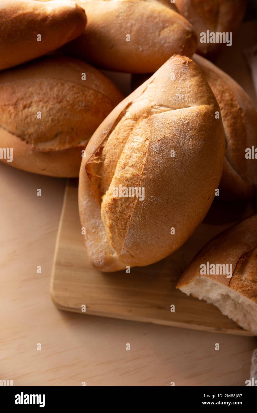 Bolillos. Traditional mexican bakery. White bread commonly used to ...