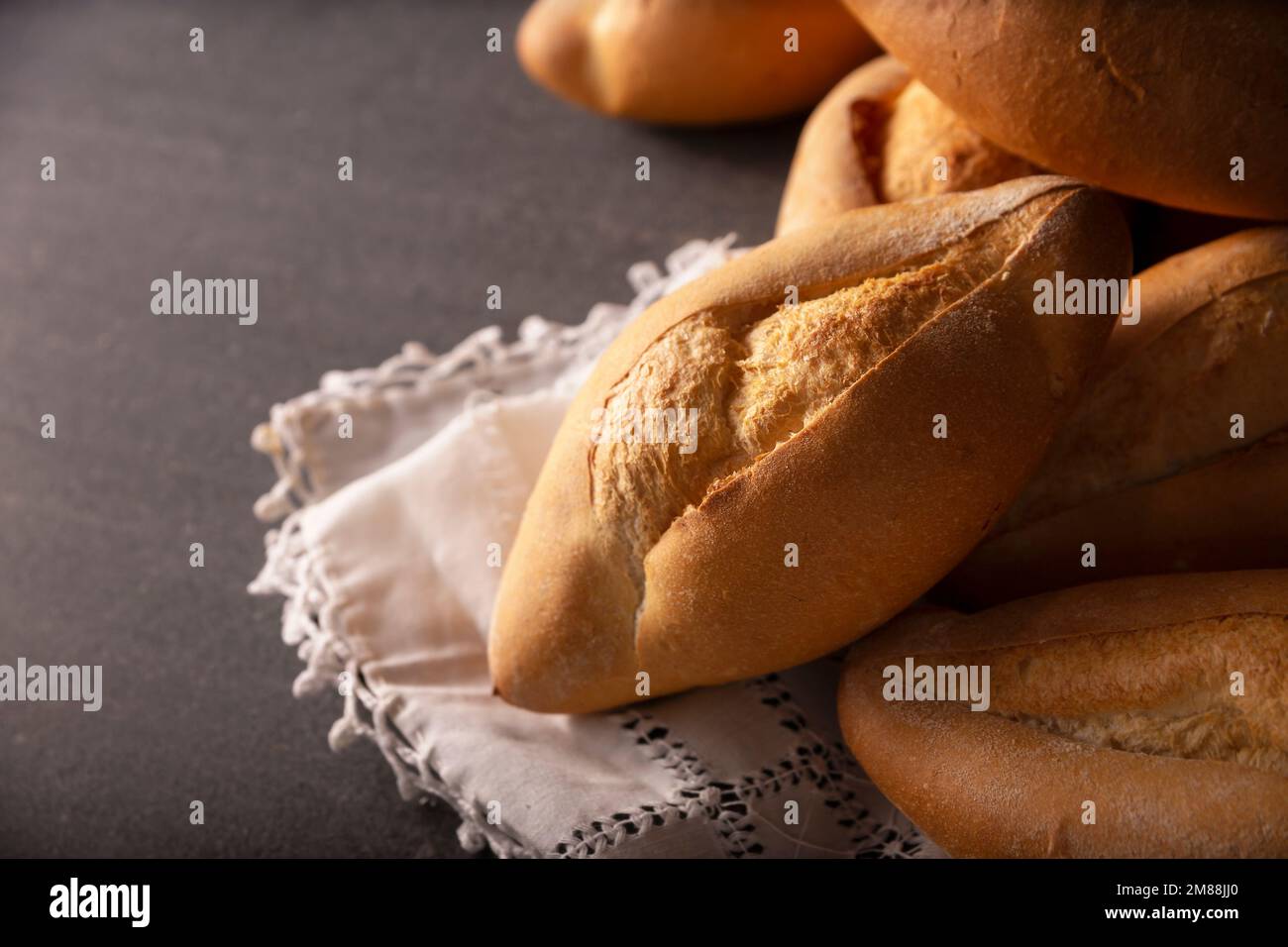 Bolillos. Traditional mexican bakery. White bread commonly used to ...