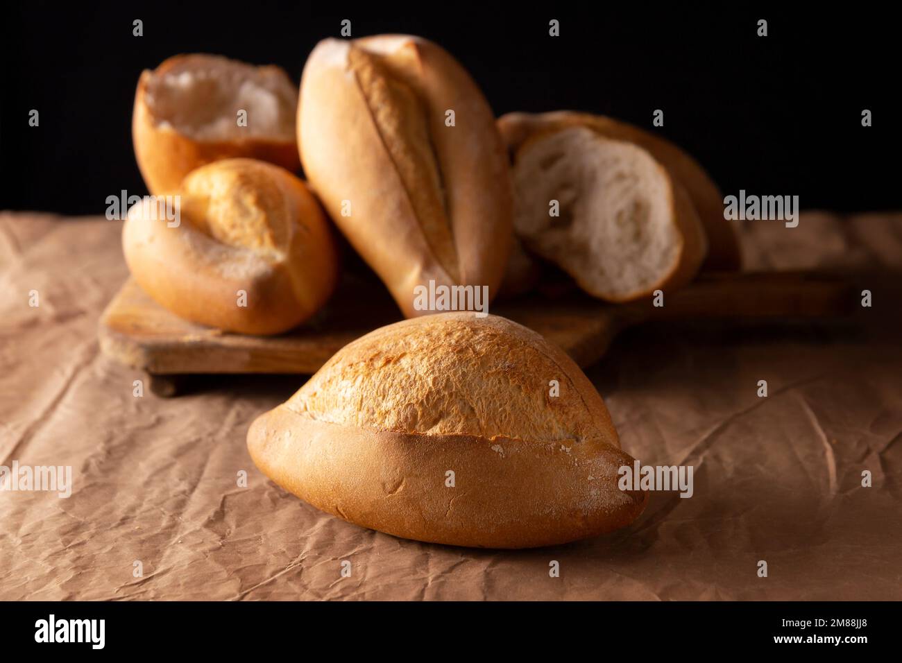 Bolillos. Traditional mexican bakery. White bread commonly used to ...