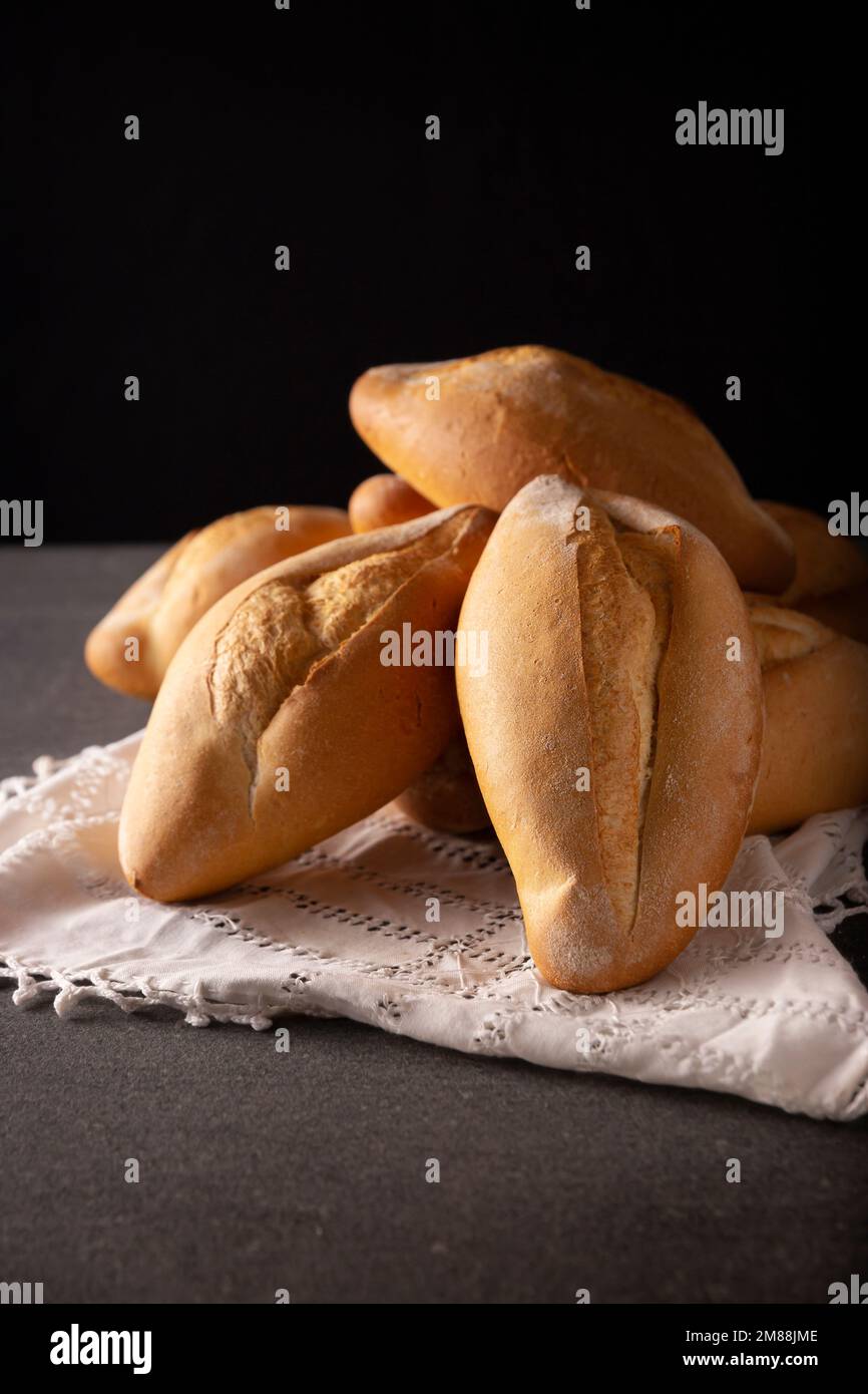 Bolillos. Traditional mexican bakery. White bread commonly used to ...