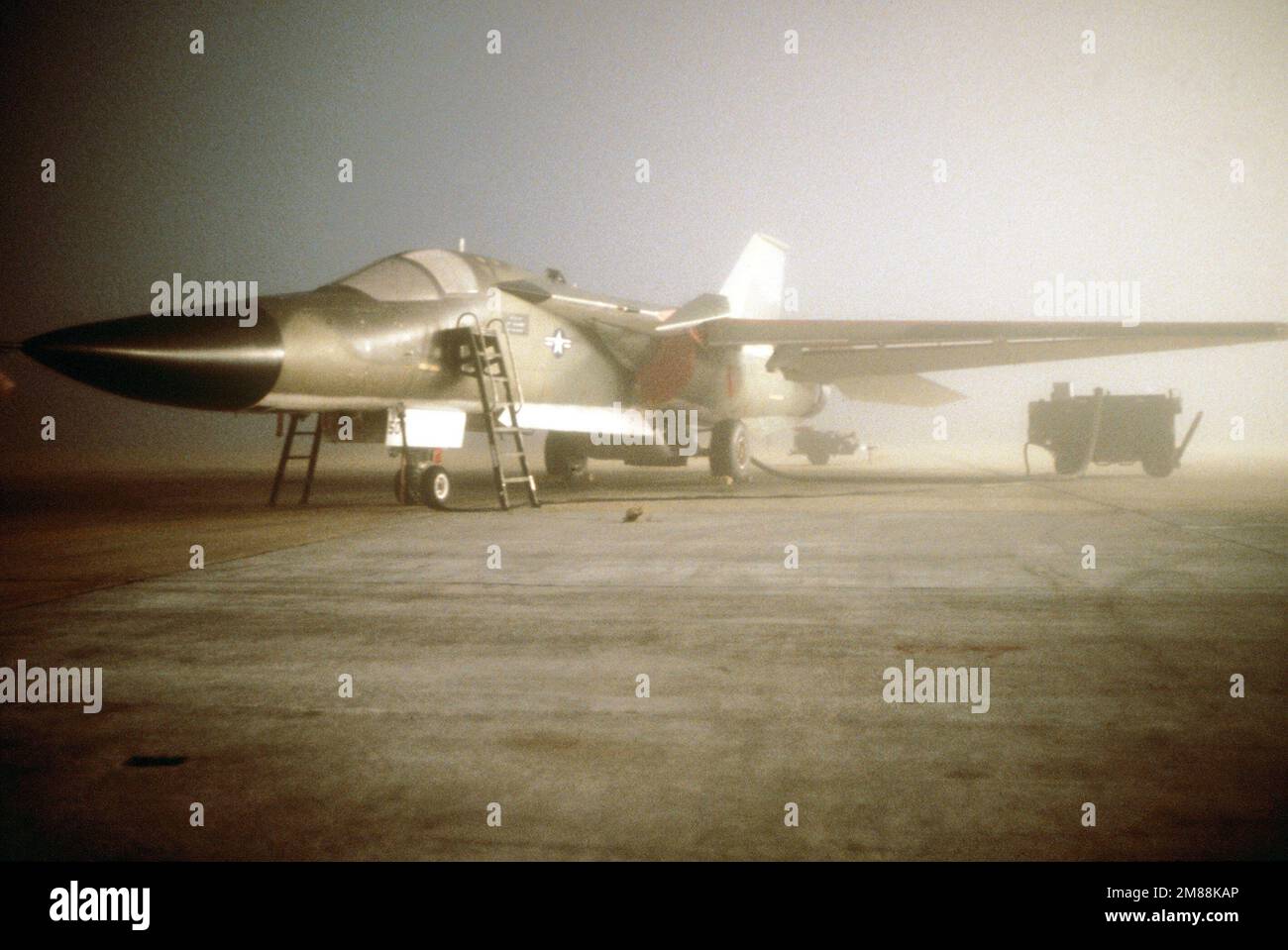 A left front view of an FB-111A aircraft of the 715th Bombardment ...