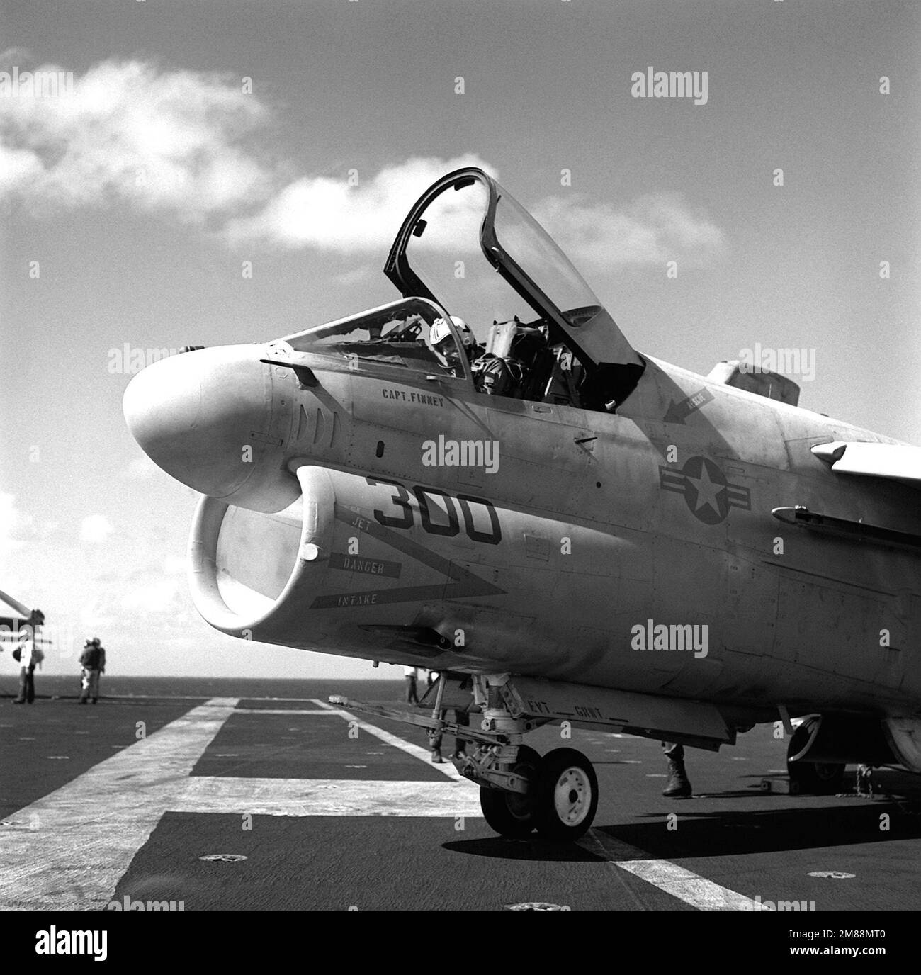 An Attack Squadron 97 (VA-97) A-7E Corsair II pilot performs a ...