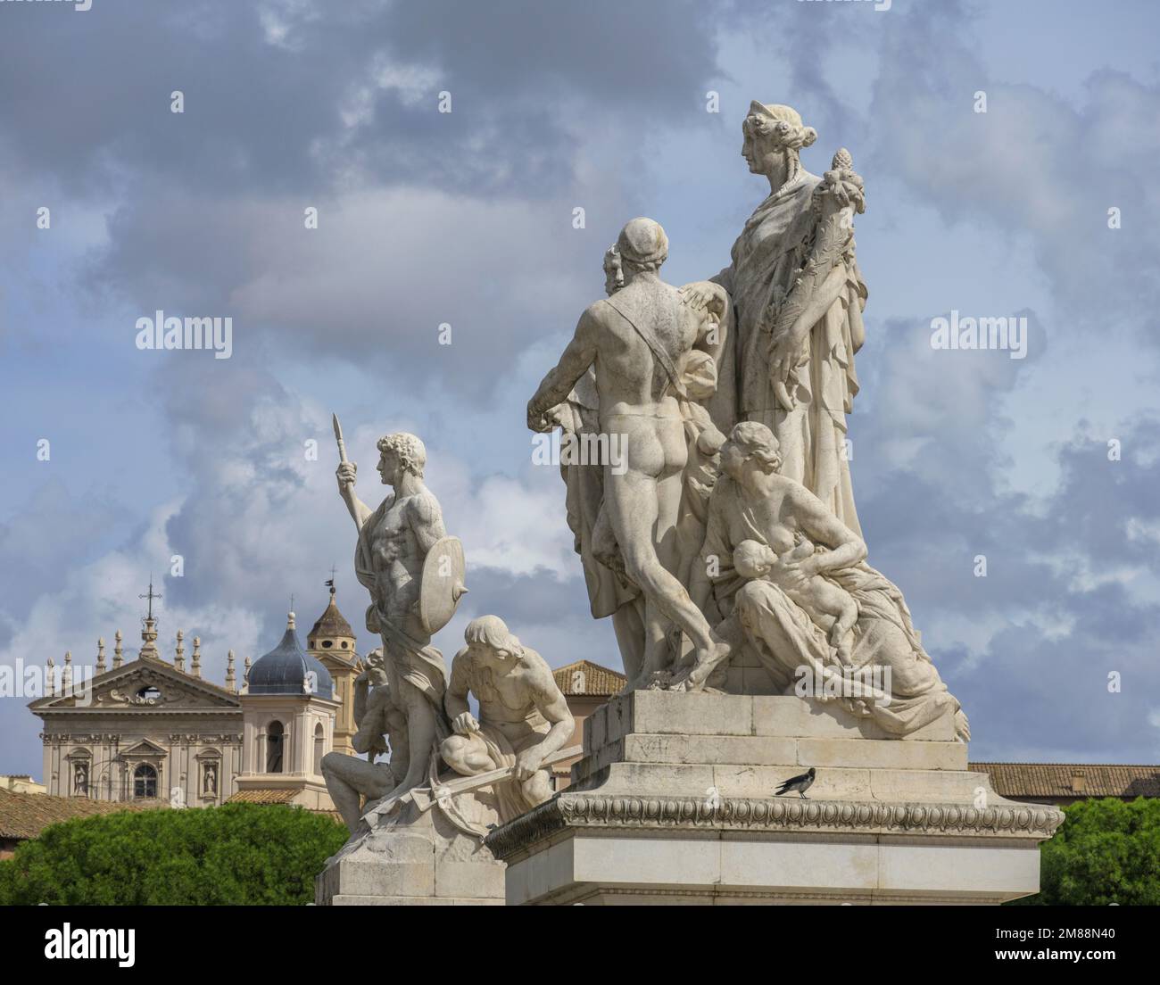 Statues at the Victor Emanuel Monument Altare della Patria, Rome, Italy ...