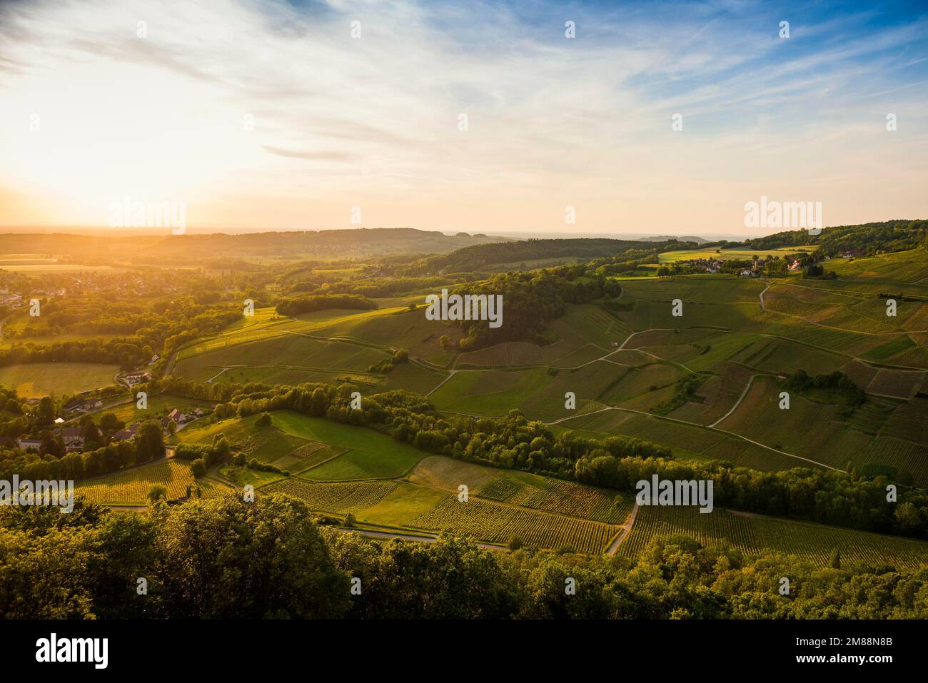 Vineyards, Chateau-Chalon, Sunset, Plus beaux villages de France, Jura ...