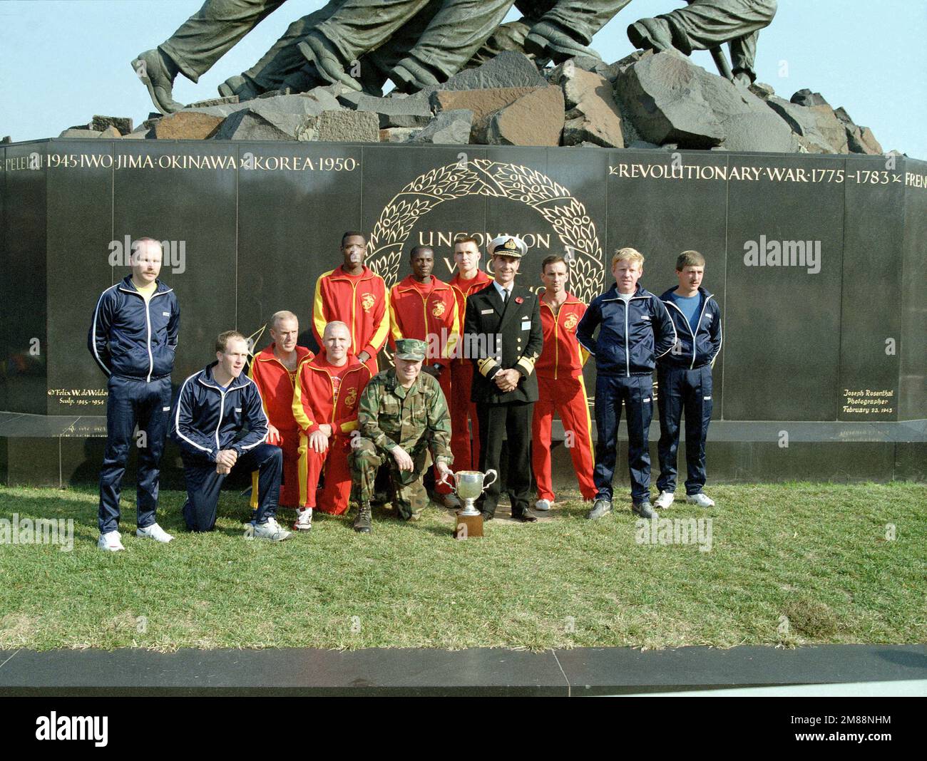 Marathon team members from the U.S. and British Royal Marines gather in ...
