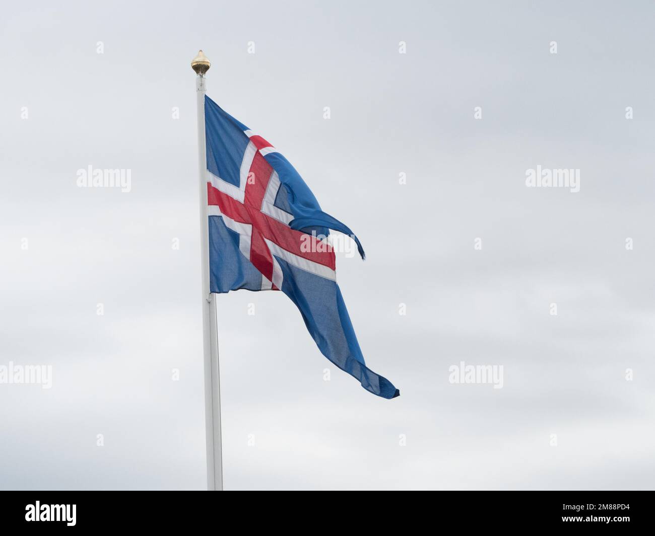 Icelandic flag waving in the wind, Thingvellir, Iceland, Europe Stock ...