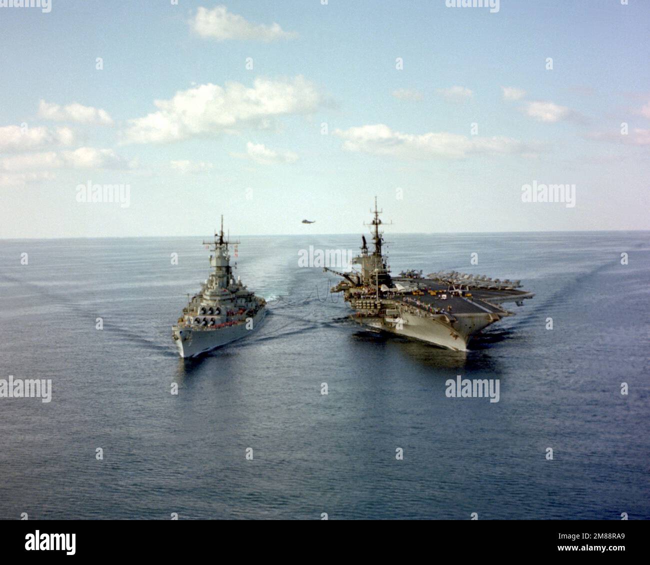 The aircraft carrier USS MIDWAY (CV-41) conducts an underway ...