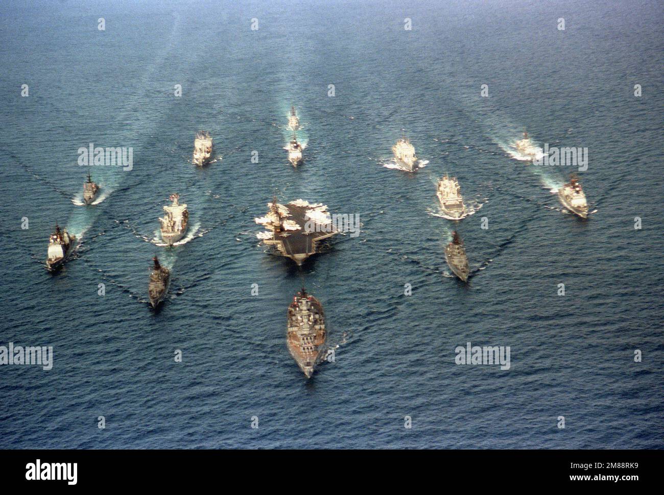 The battleship USS IOWA (BB-61) and the aircraft carrier USS MIDWAY (CV ...