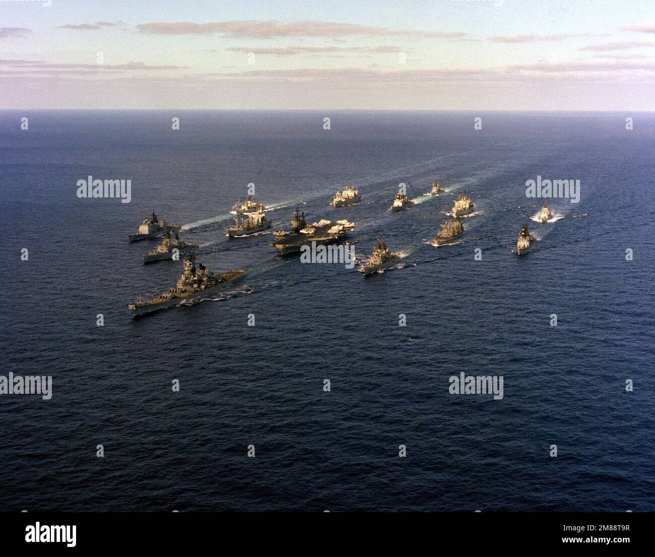 A group photograph of the ships of Battle Group Alpha sailing in ...