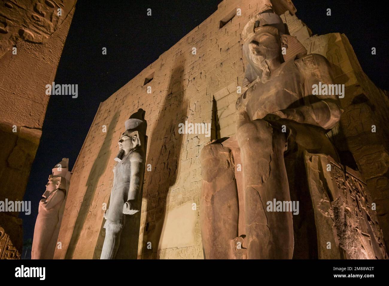 Statues of Ramses II at the pylon, Ancient Egyptian Luxor Temple, Luxor ...