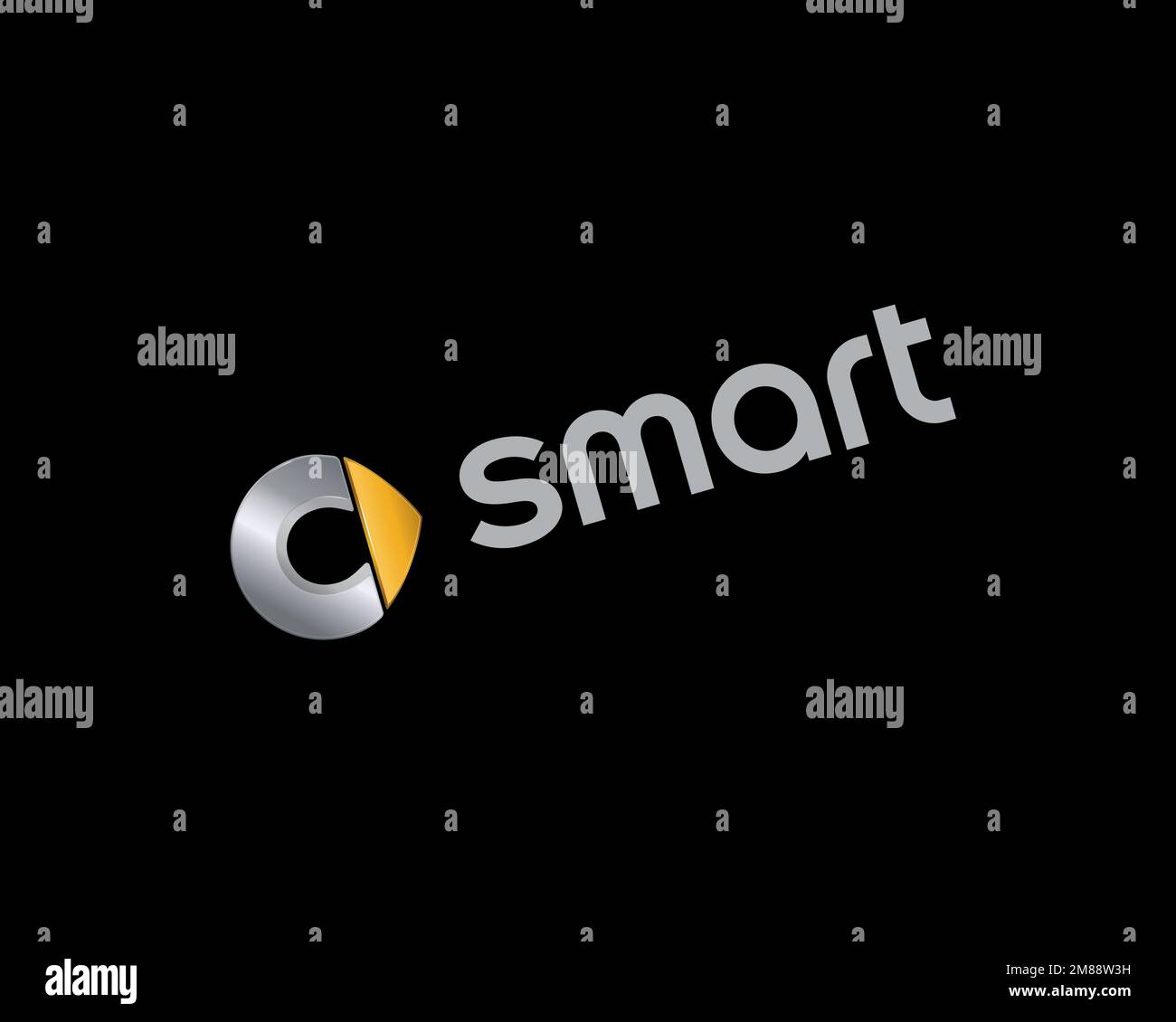 Smart marque, rotated logo, black background Stock Photo - Alamy