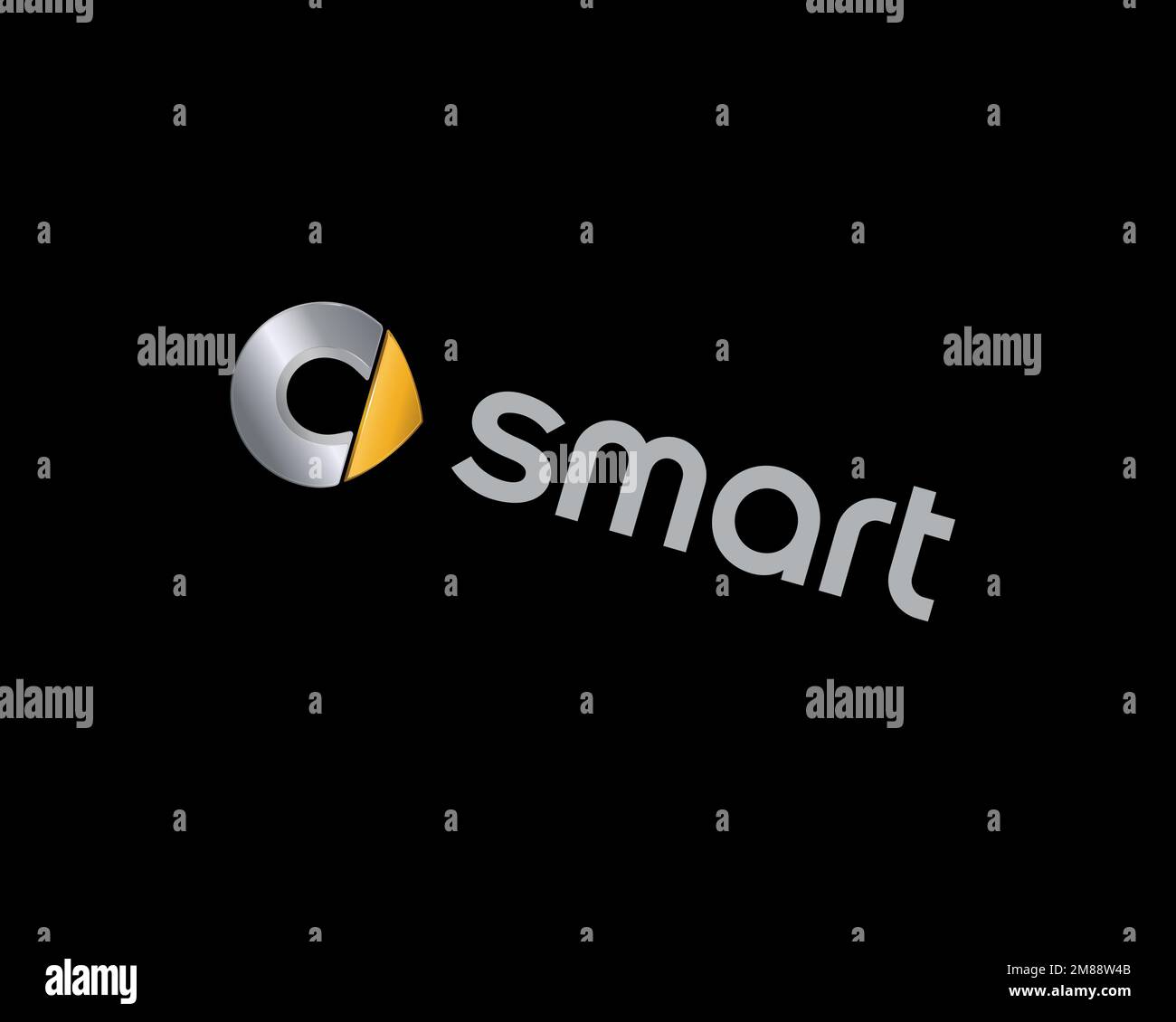 Smart marque, rotated logo, black background B Stock Photo - Alamy