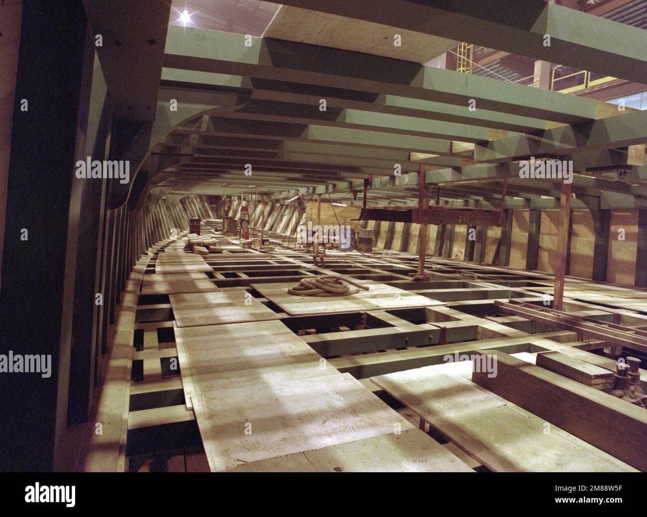 An interior view of the main deck of the mine countermeasures ship ...