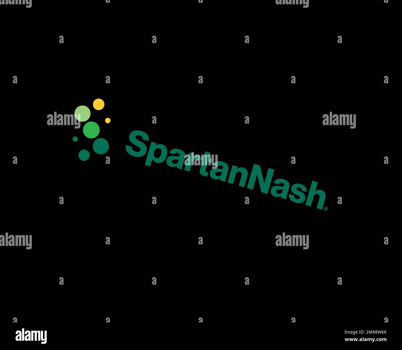 SpartanNash, rotated logo, black background B Stock Photo - Alamy