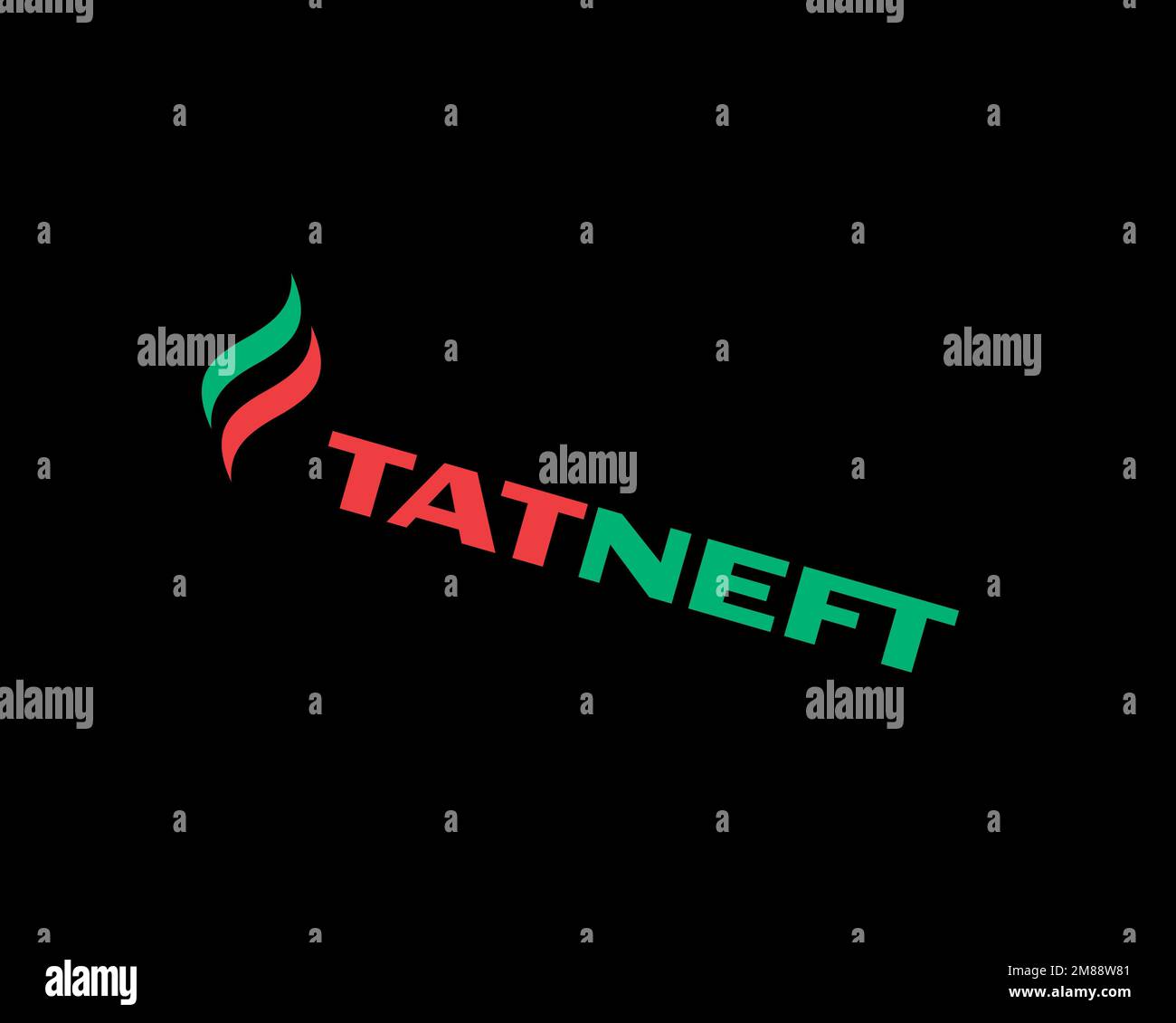 Tatneft, rotated logo, black background B Stock Photo - Alamy