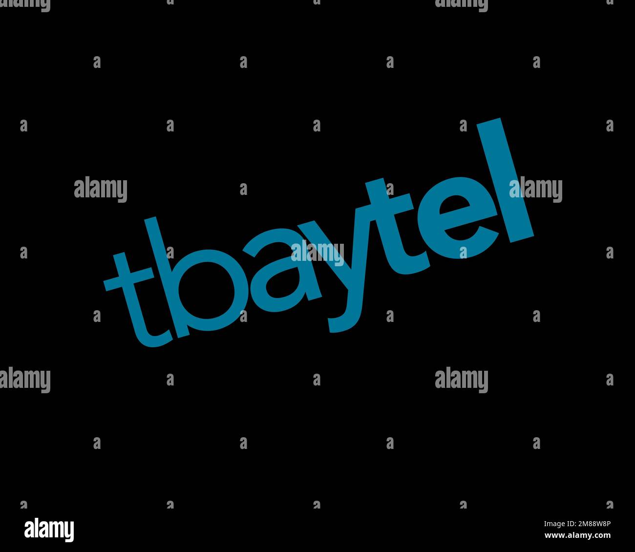 Tbaytel, rotated logo, black background Stock Photo - Alamy