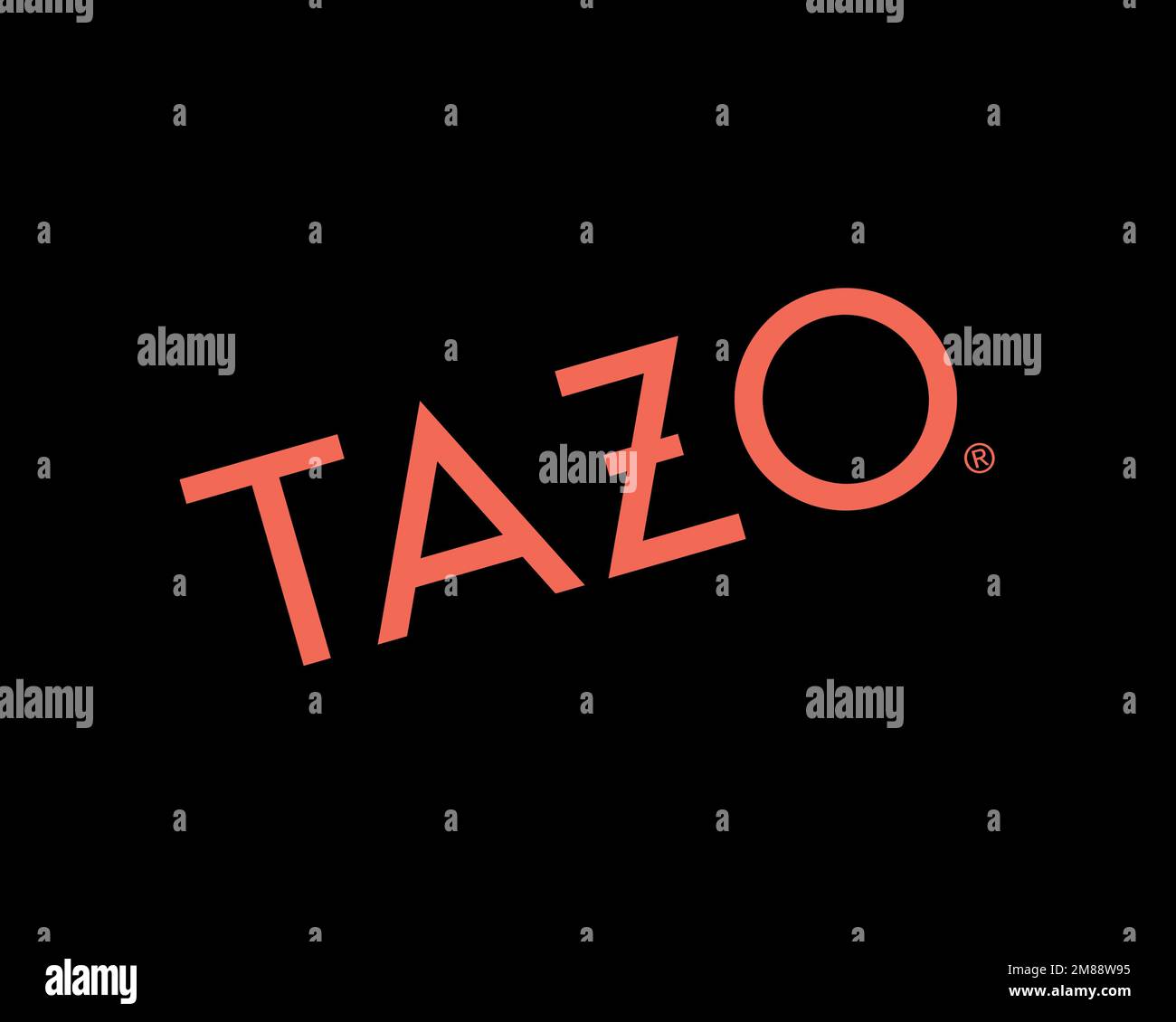 Tazo, rotated logo, black background Stock Photo - Alamy